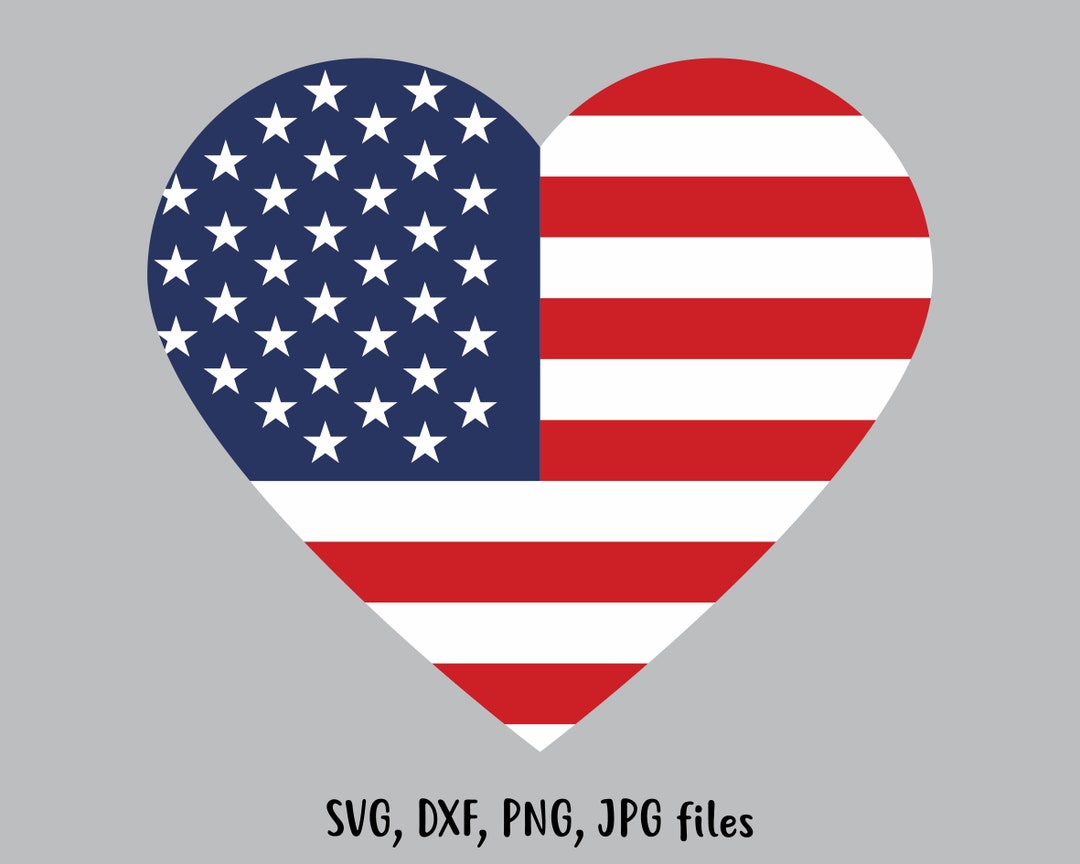 USA Heart Flag SVG, Independence Day Svg, American Flag Heart Svg, 4th ...