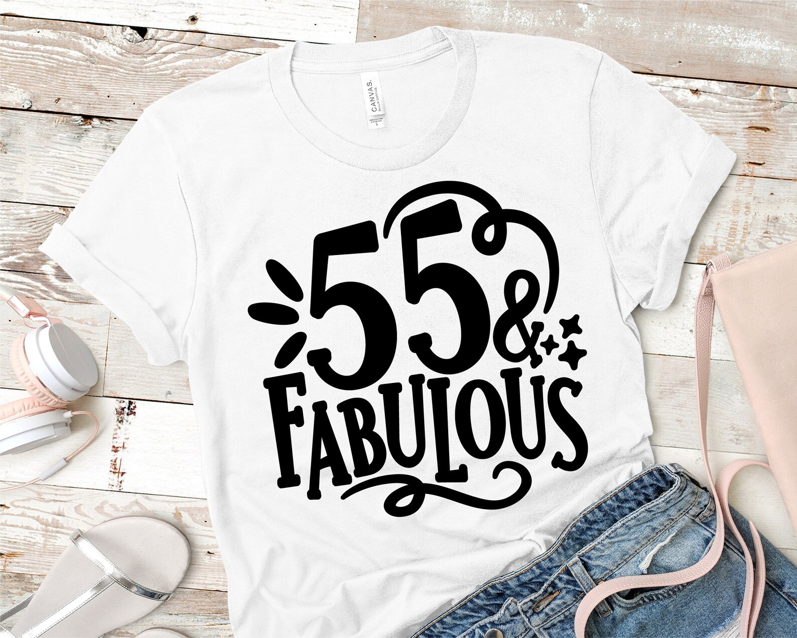 55 & Fabulous Svg, 55 Birthday Svg, Hello 55 Svg, 55 Birthday Shirt ...