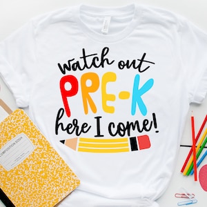 Watch Out Pre-k Here I Come Svg, Funny Pre-k SVG, Pre-k Back to School ...