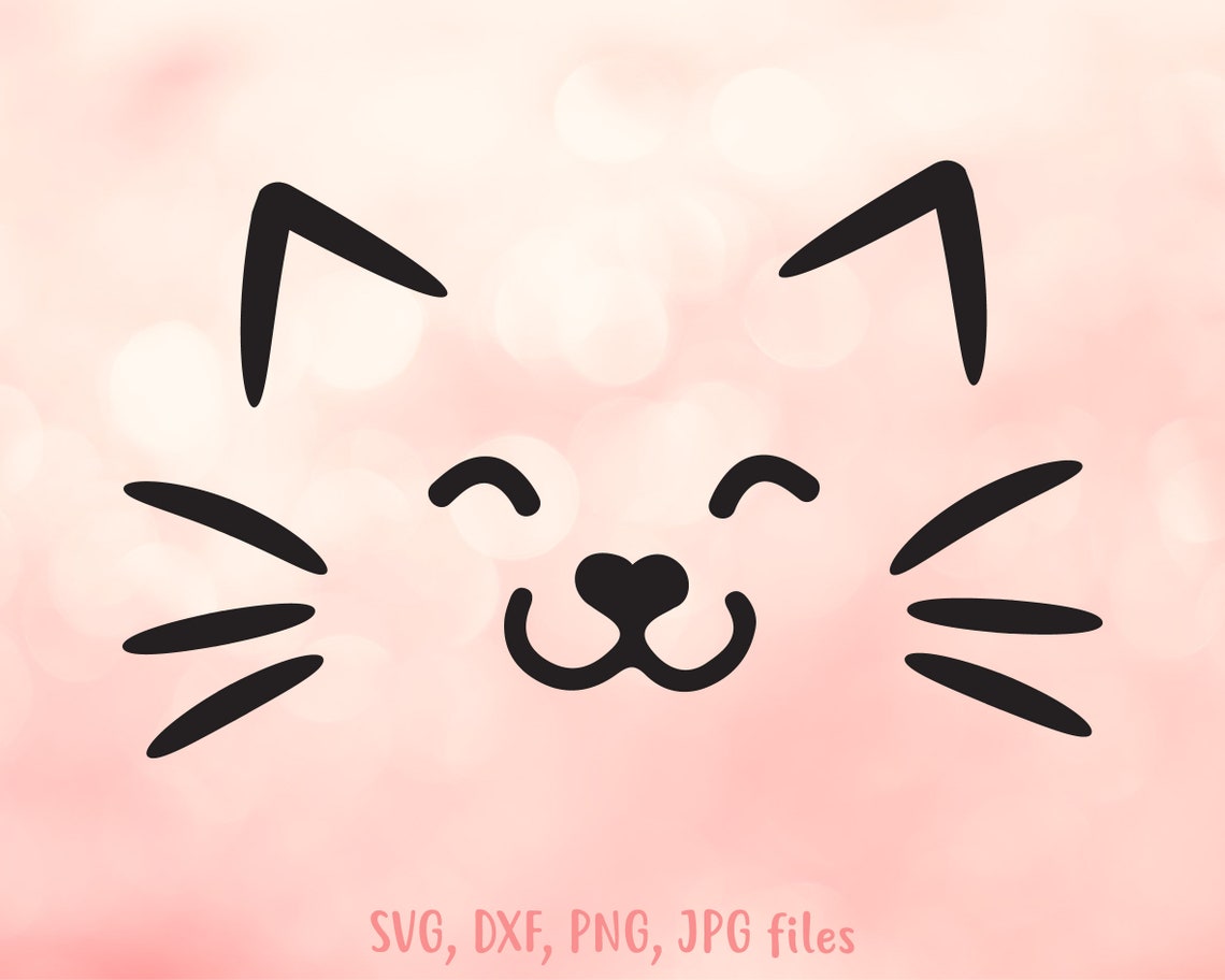 Cat Face Svg Cute Cat Svg Cat Lover Svg Cat Decal Svg Cat | Etsy