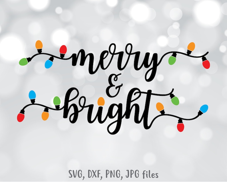 Merry and Bright SVG Christmas SVG Merry and Bright Sign - Etsy