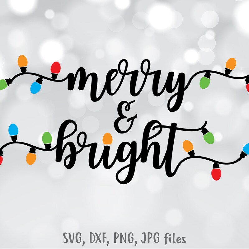 Merry and Bright Svg - Etsy