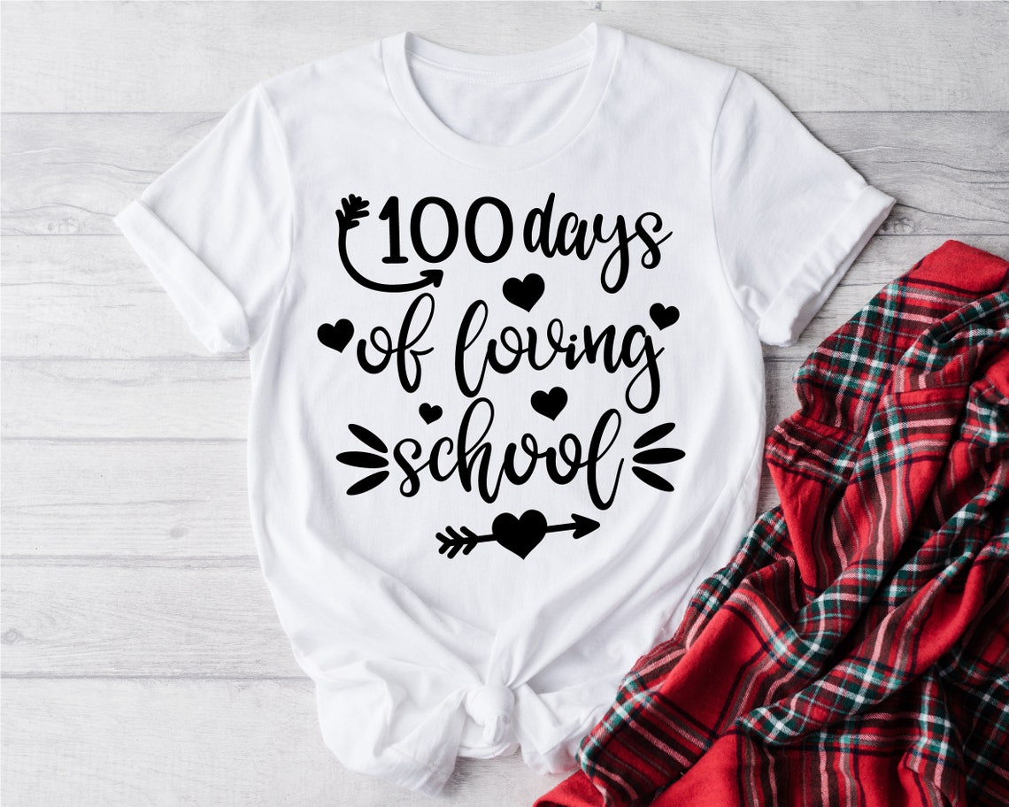 100 Days of Loving School Svg Kids 100 Days of School Svg - Etsy