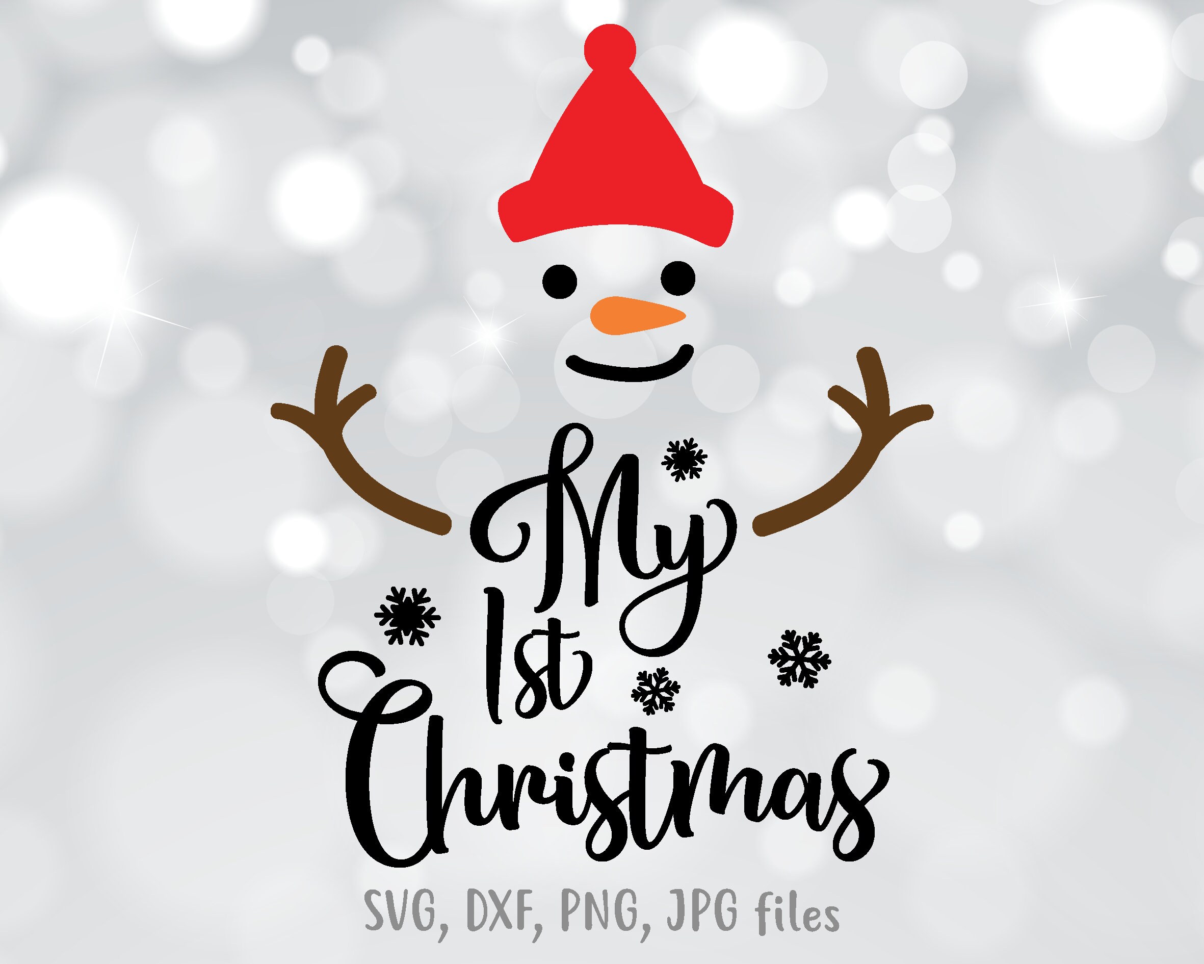 My First Christmas Svg My 1st Christmas Svg Snowman Svg | Etsy