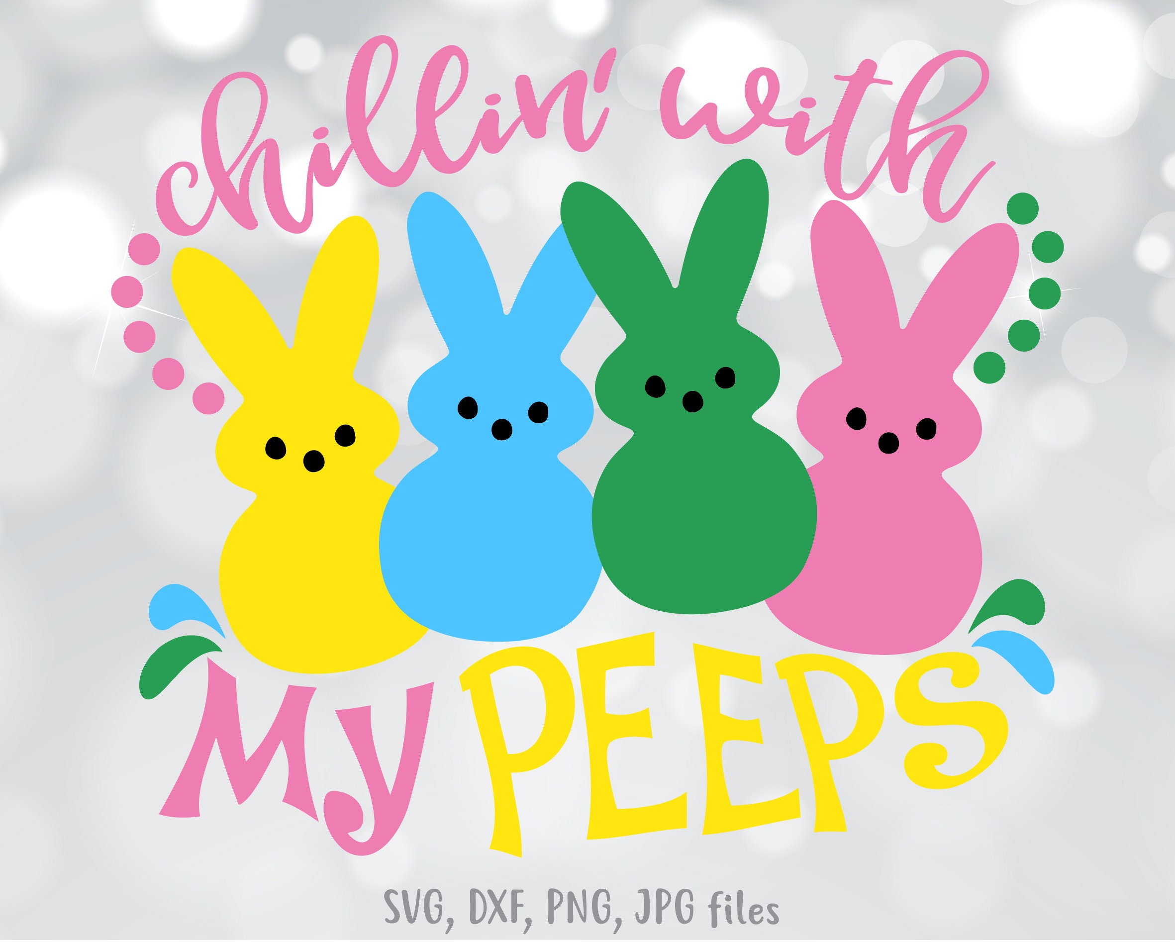 Chillin With My Peeps svg Easter Peeps svg Peeps svg Kids | Etsy