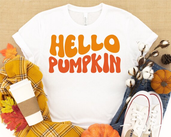 Hello Pumpkin Svg Wavy Fall Quote Svg Fall Retro Design Svg - Etsy