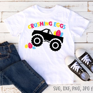 Crushing Eggs Svg Boy Easter Svg Monster Truck Svg Egg Hunt - Etsy