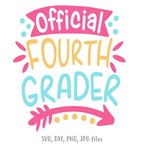 4th Grade Svg for Girls - Etsy