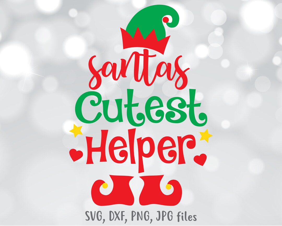 Santa's Cutest Helper SVG, Kids Christmas Shirt Design (digital Files ...
