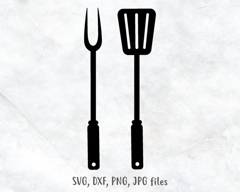 BBQ Grill Utensils Svg Cooking Svg Grilling Spatula & Fork - Etsy