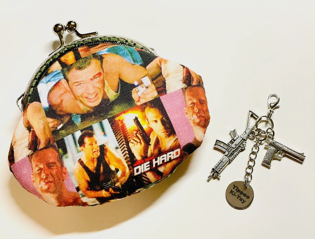 Die Hard Movie Handsewn Coin Purse With Guns Charms and Engraved Yippee ...