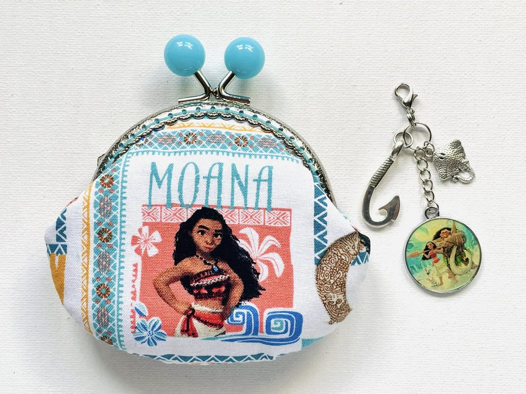 Moana and Maui Handsewn Coin Purse With Handmade Keychain Charms - Etsy