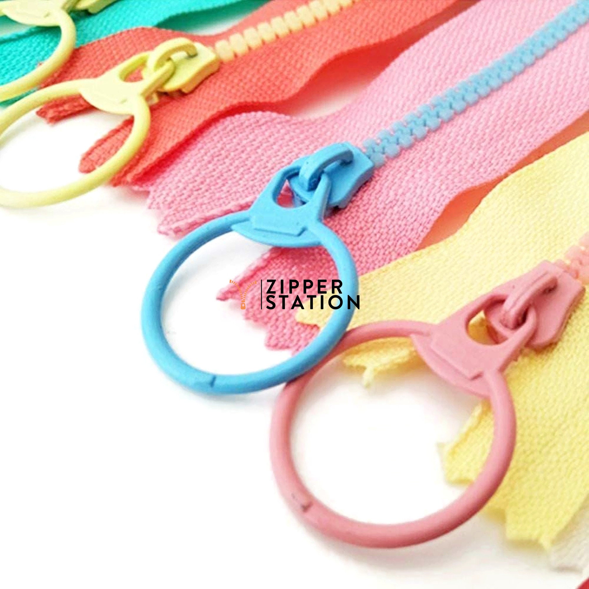 Resin Plastic Zipper Zip Hanging Ring Puller Closed-end Sewing - Etsy