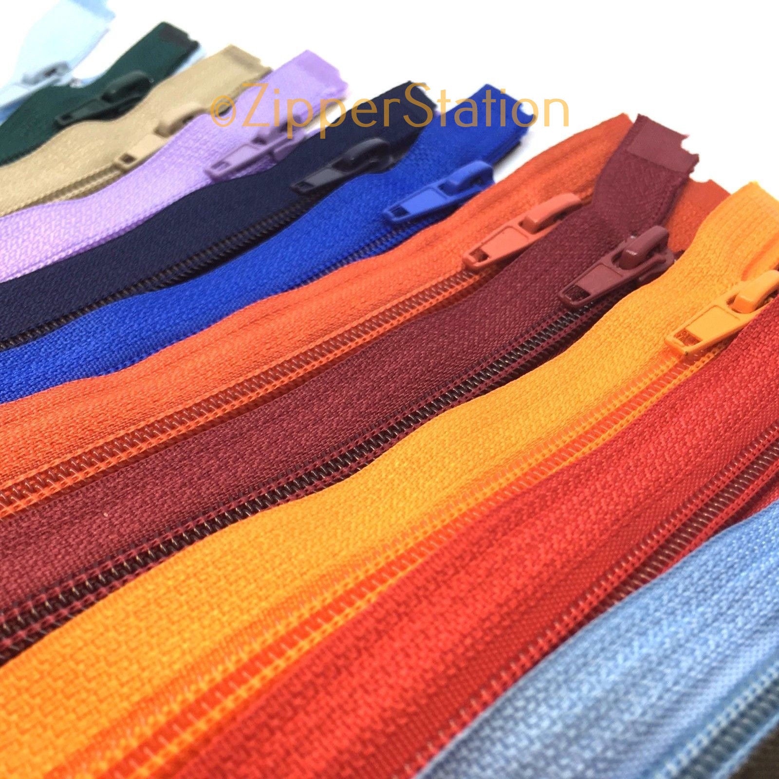Nylon Open Ended Zips - No 5 Autolock Zipper - 22 Zip Colours, With ...