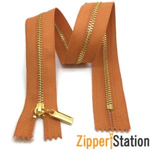Metal Polished Gold Teeth Zips No 3 Weight Zip - Closed End (PG3CE ...