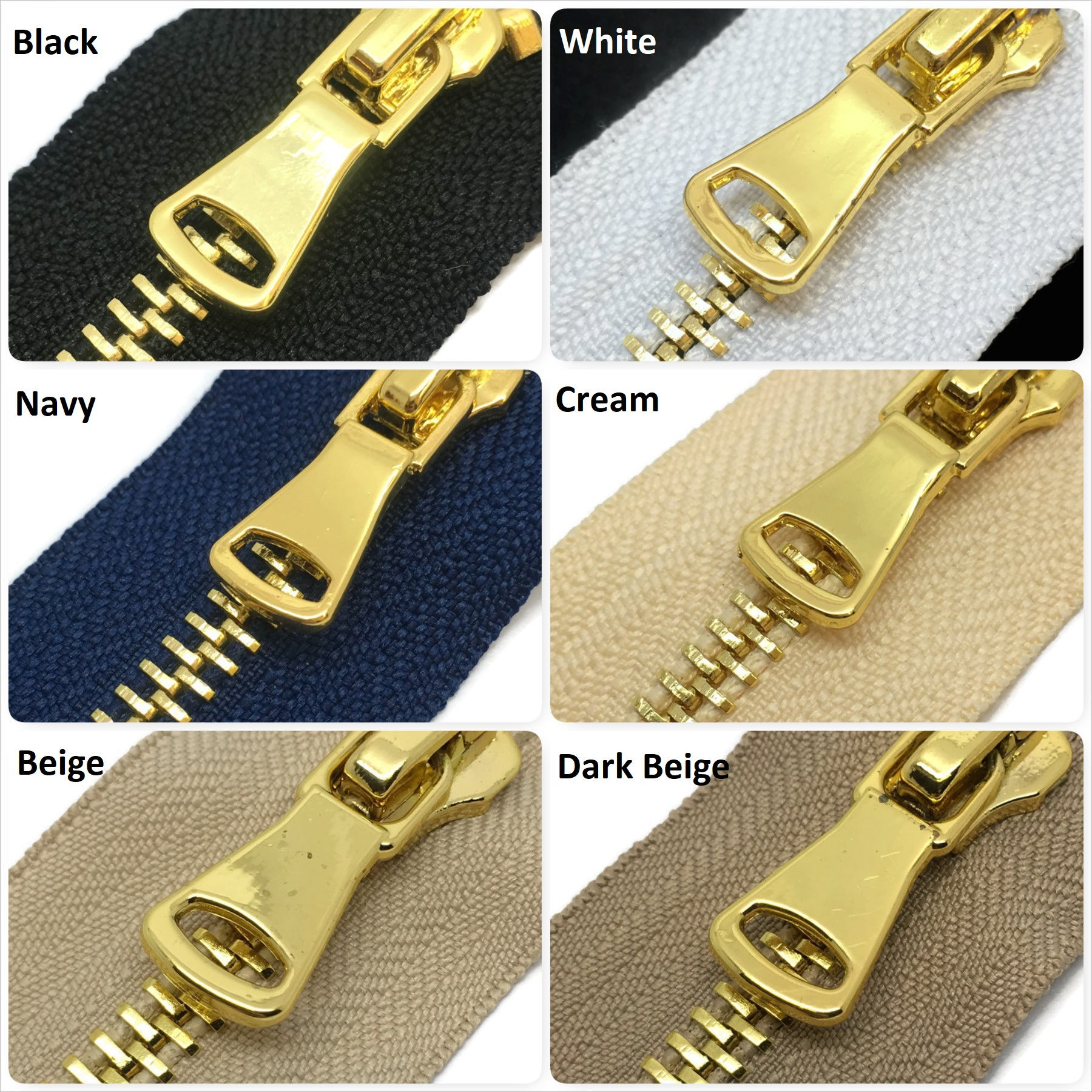 Open Zipper Gold
