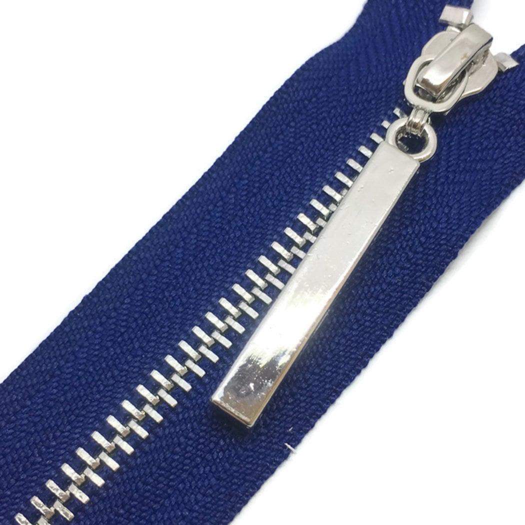 OPEN END Metal Polished Silver Teeth Zips No 3 Weight Zipper - (PS3OE ...