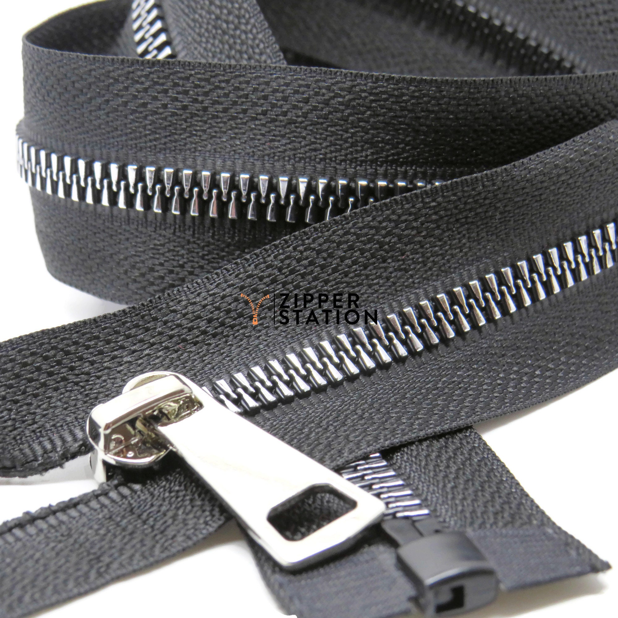 Plastic Open End Zips Black Zipper With Gold or Silver Teeth - Etsy