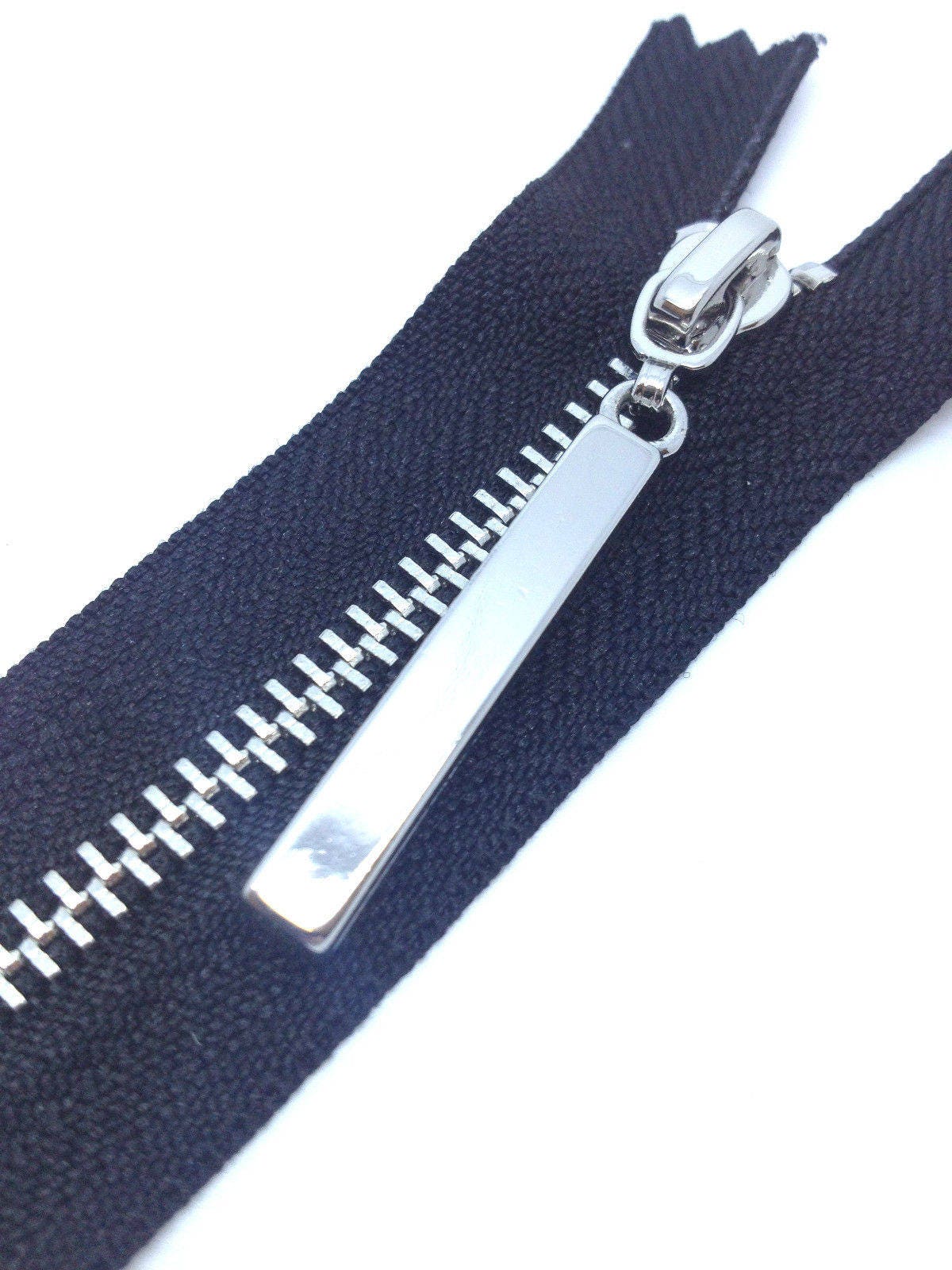 Metal Polished Silver Teeth Zips No 3 Weight Zip Closed End - Etsy UK