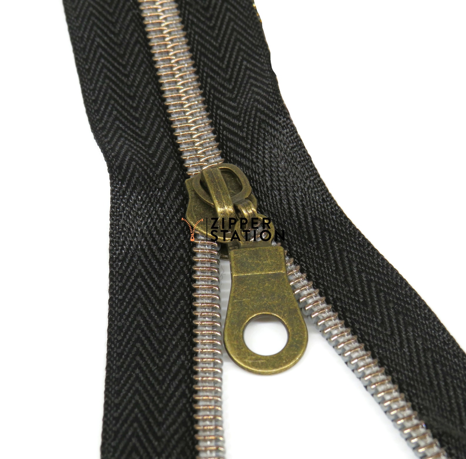 Continuous #5 Black Zip With Brass Coil, #5 Nylon Coil Zipper With 2 ...