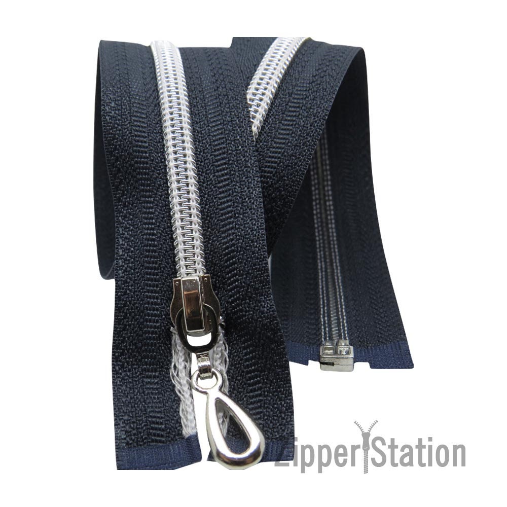 Decorative Nylon Open End Zip With SILVER Coil Teeth - Etsy