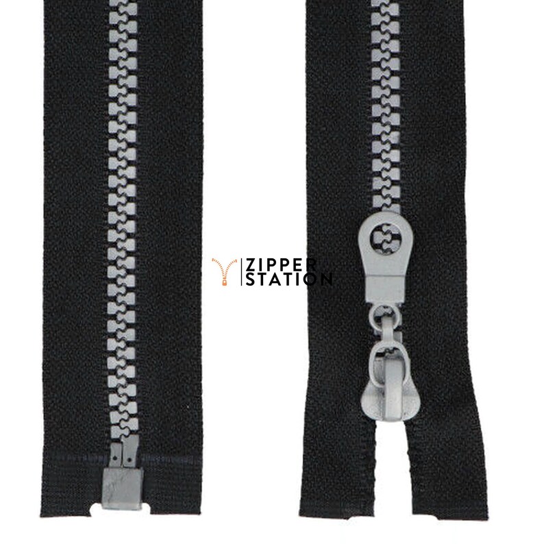 Black Chunky Plastic Zips - Open End, Closed End, Reversible and 2 Way ...