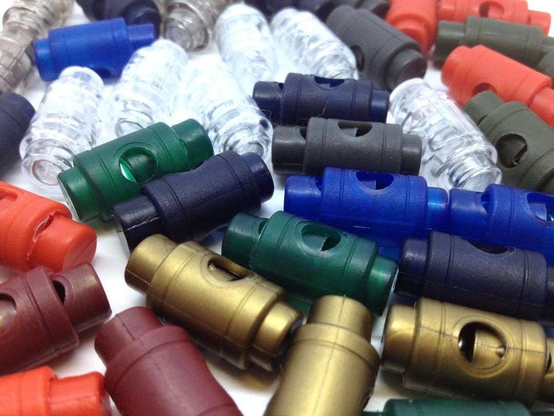 Toggle Cylinder Cord Lock End Spring Stopper - 18 Colours in Packs of 2 ...