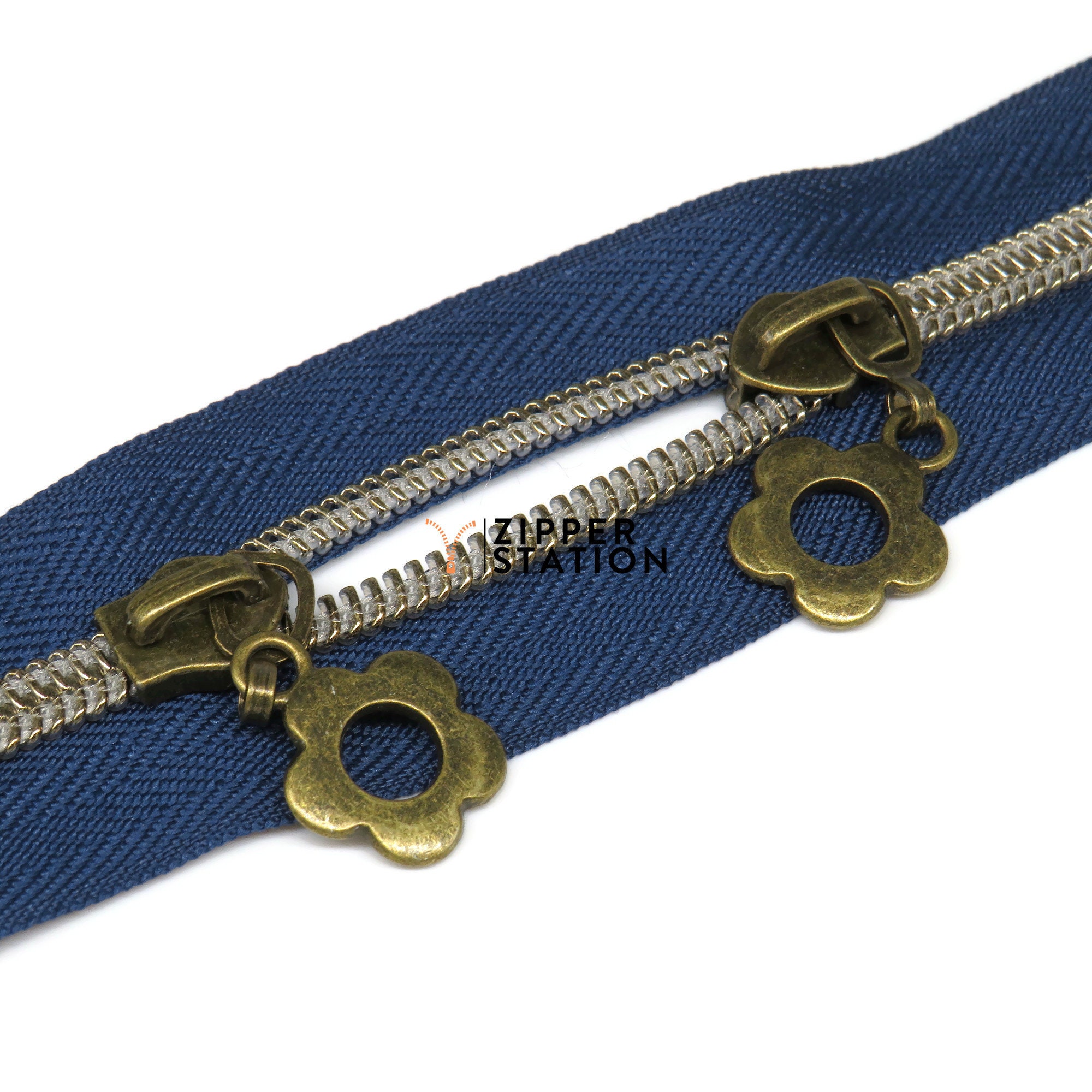 Floral Zipper Pulls for 5 Nylon Continuous Zip 5 finishes | Etsy