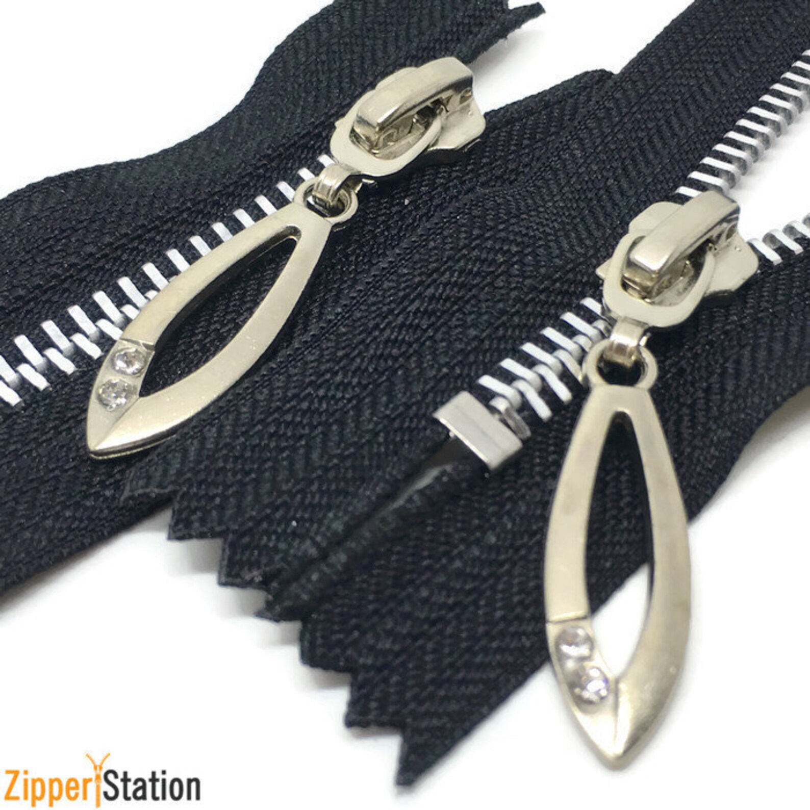 No5 CLOSED END Metal Polished Silver Teeth Zips. Black Zip - Etsy UK