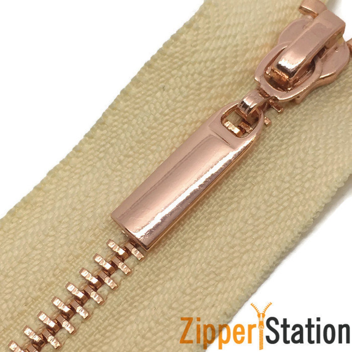 Metal Polished ROSE GOLD Teeth Zips No 3 Weight Zip Open End | Etsy UK
