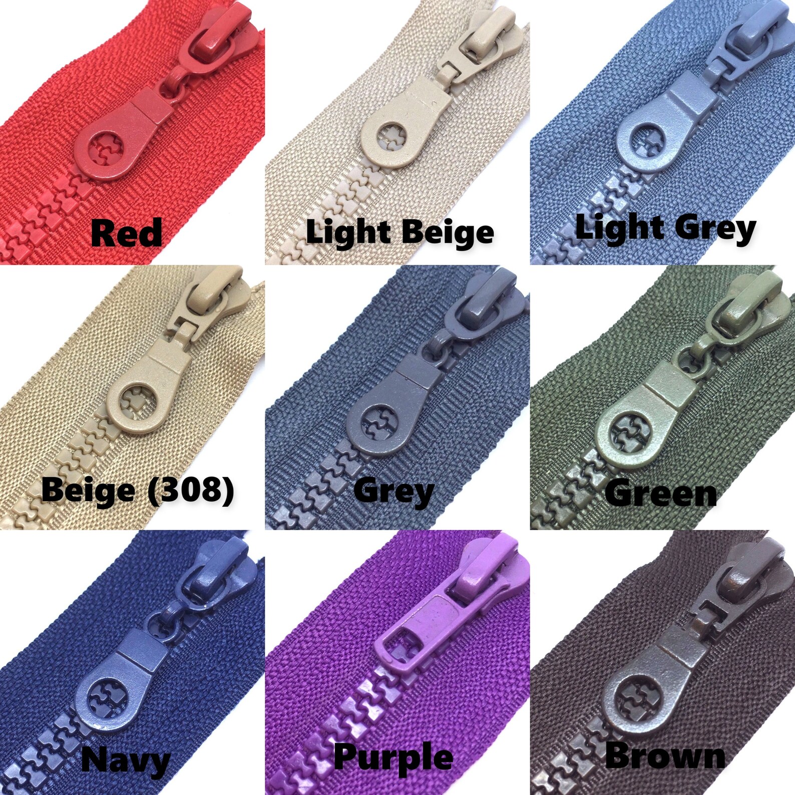 Chunky Open Ended Zip Plastic Teeth Choice of 25 Colours & - Etsy UK