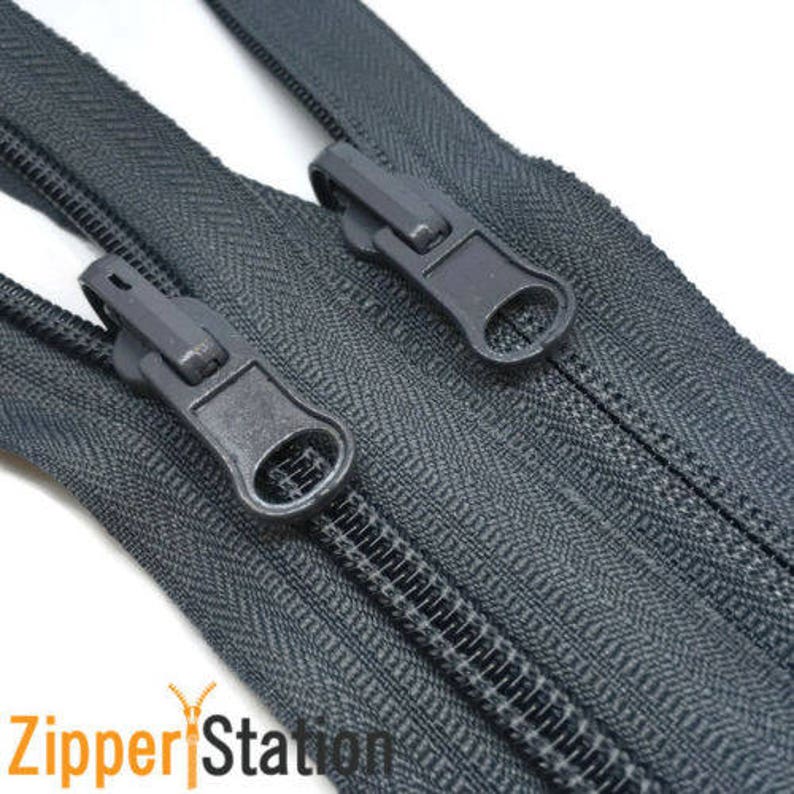 Nylon Open End Reversible Zipper no5 Reversable Zip Black | Etsy