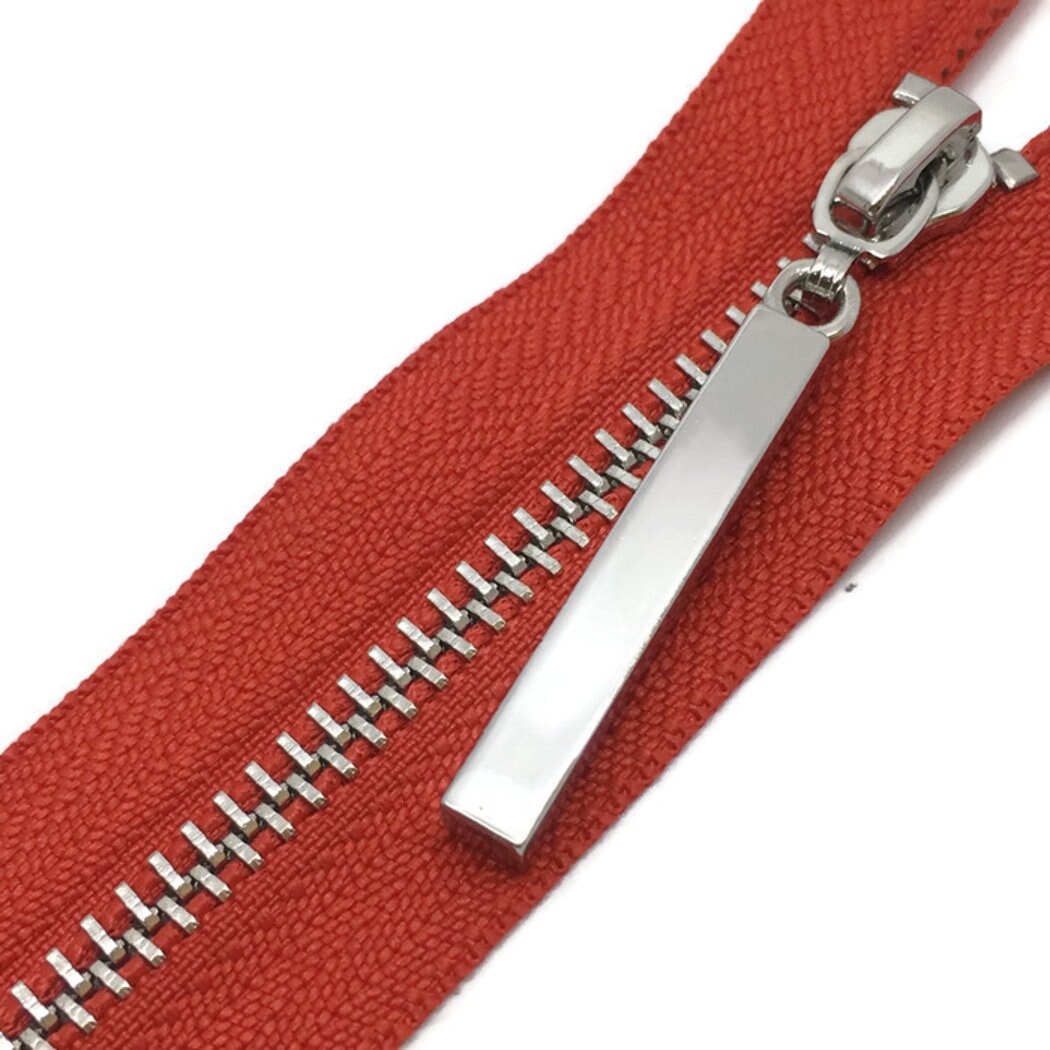 OPEN END Metal Polished Silver Teeth Zips No 3 Weight Zipper - (PS3OE ...