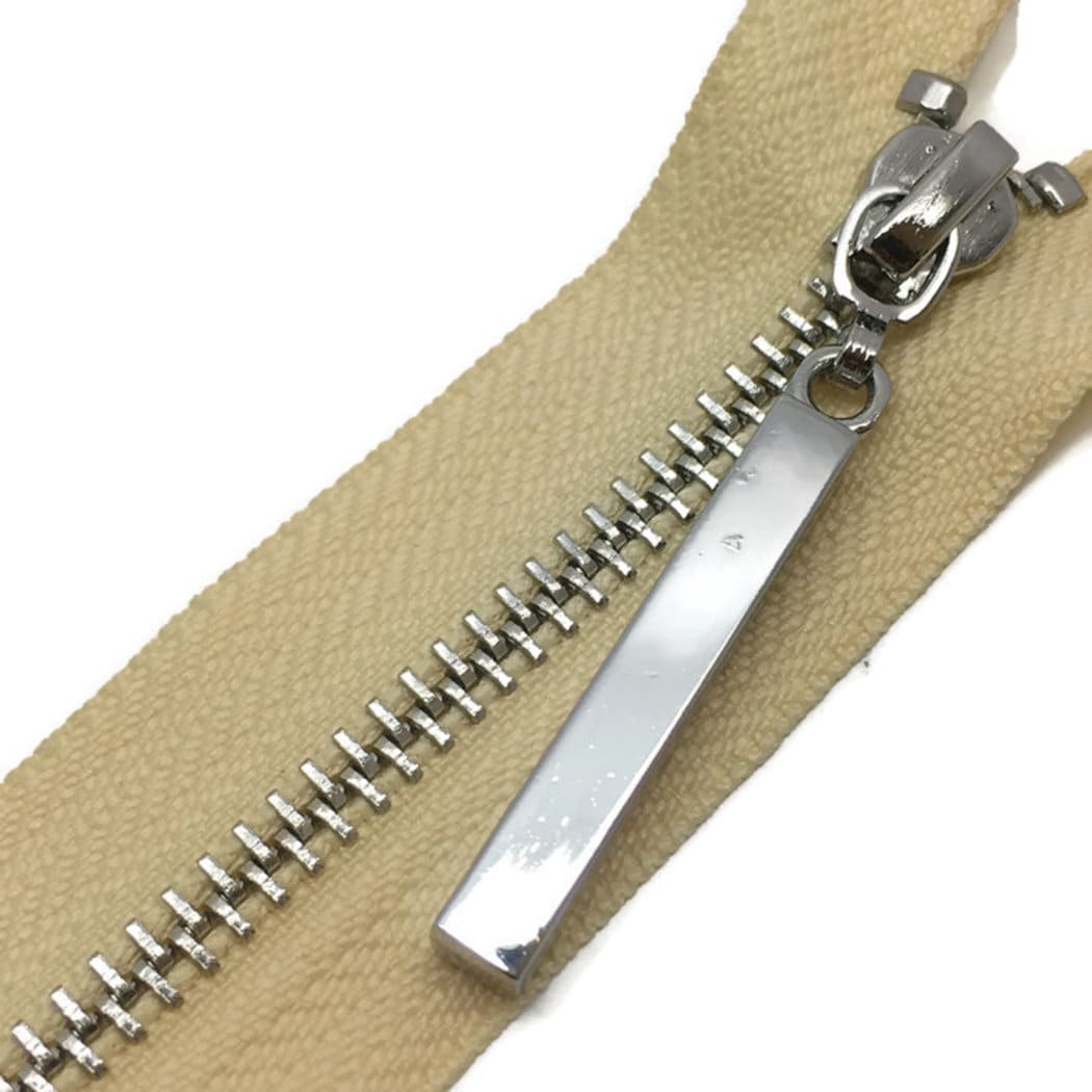 OPEN END Metal Polished Silver Teeth Zips No 3 Weight Zipper - (PS3OE ...