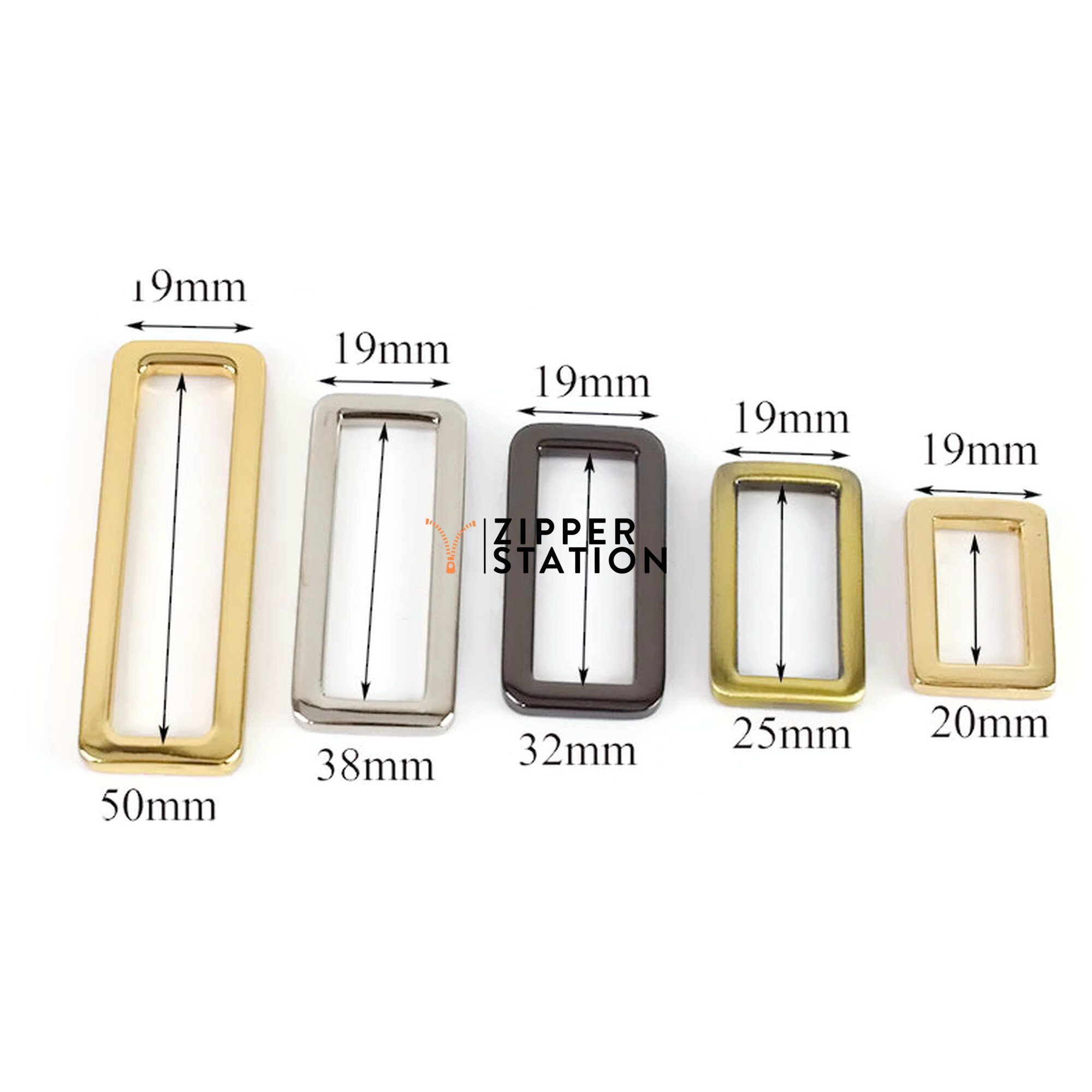 Silver Metal Rectangle D Rings - Solid Cast Loops for Webbing - 20 25 ...