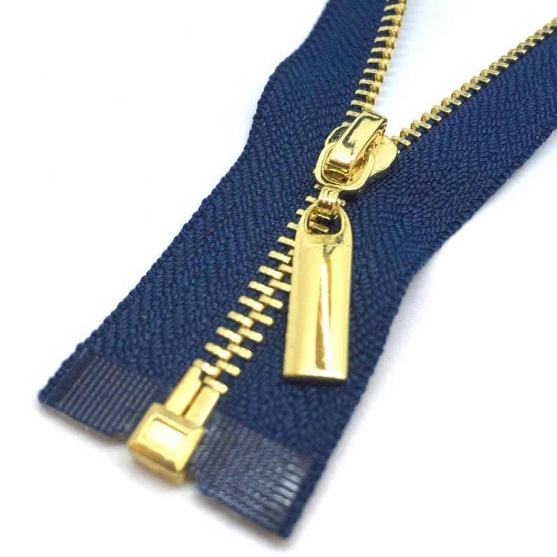 OPEN END Metal Polished Gold Teeth Zips No 3 Weight Zip - Etsy UK