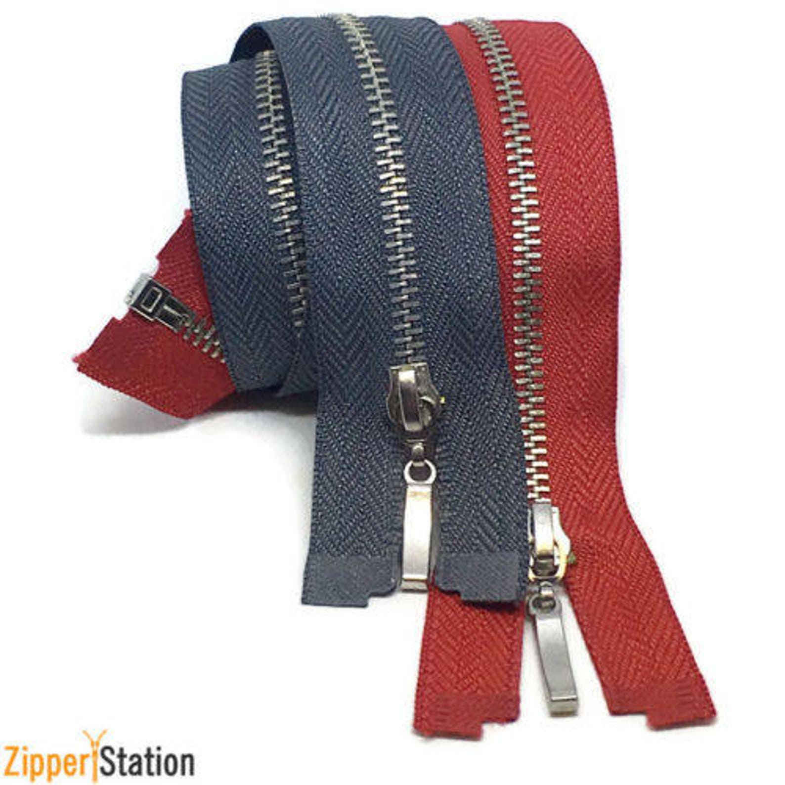 Chrome Teeth Zips No 3 Weight Zip Open End Silver Chrome Zipper CR3OE ...