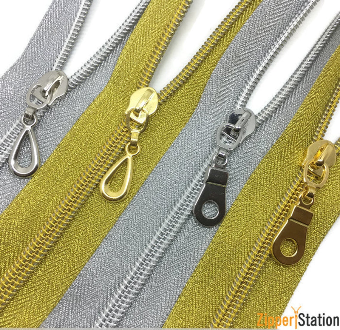 Metallic Continuous Nylon Coil Zipper No 5 Weight Metallic - Etsy