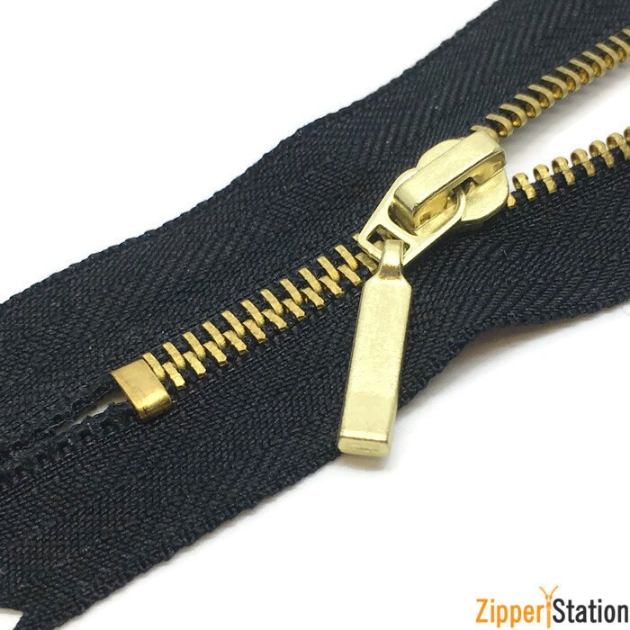 Brass Closed End Teeth Zips No 3 Weight Golden Brass Metal - Etsy