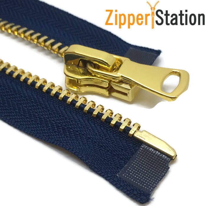 Heavy Duty No8 Polished Gold Teeth Zip/metal Open End Zipper (PG8OE ...