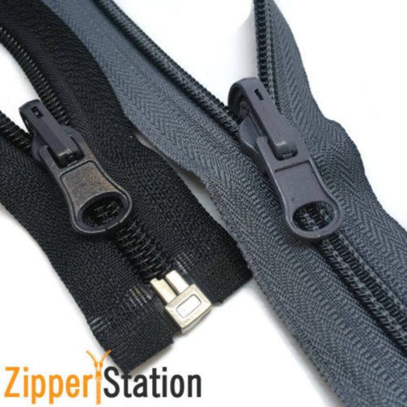 Nylon Open End Reversible Zipper no5 Reversable Zip Black | Etsy