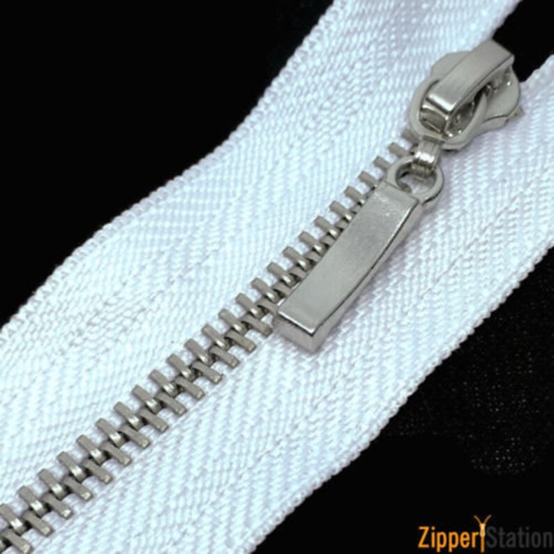Chrome Teeth Zips No 3 Weight Zip - Open End Silver Chrome Zipper ...