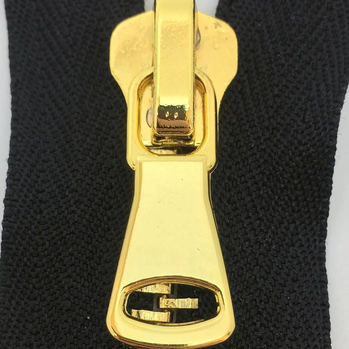Heavy Duty No 8 Polished Gold Teeth Zip Metal Closed End | Etsy