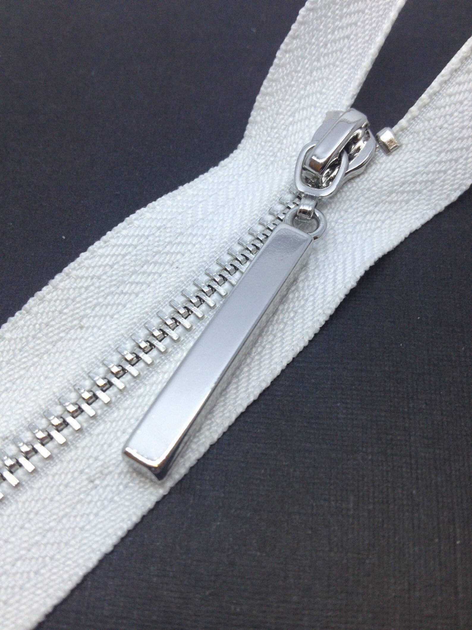 Metal Polished Silver Teeth Zips No 3 Weight Zip Closed End P33CE - Etsy UK