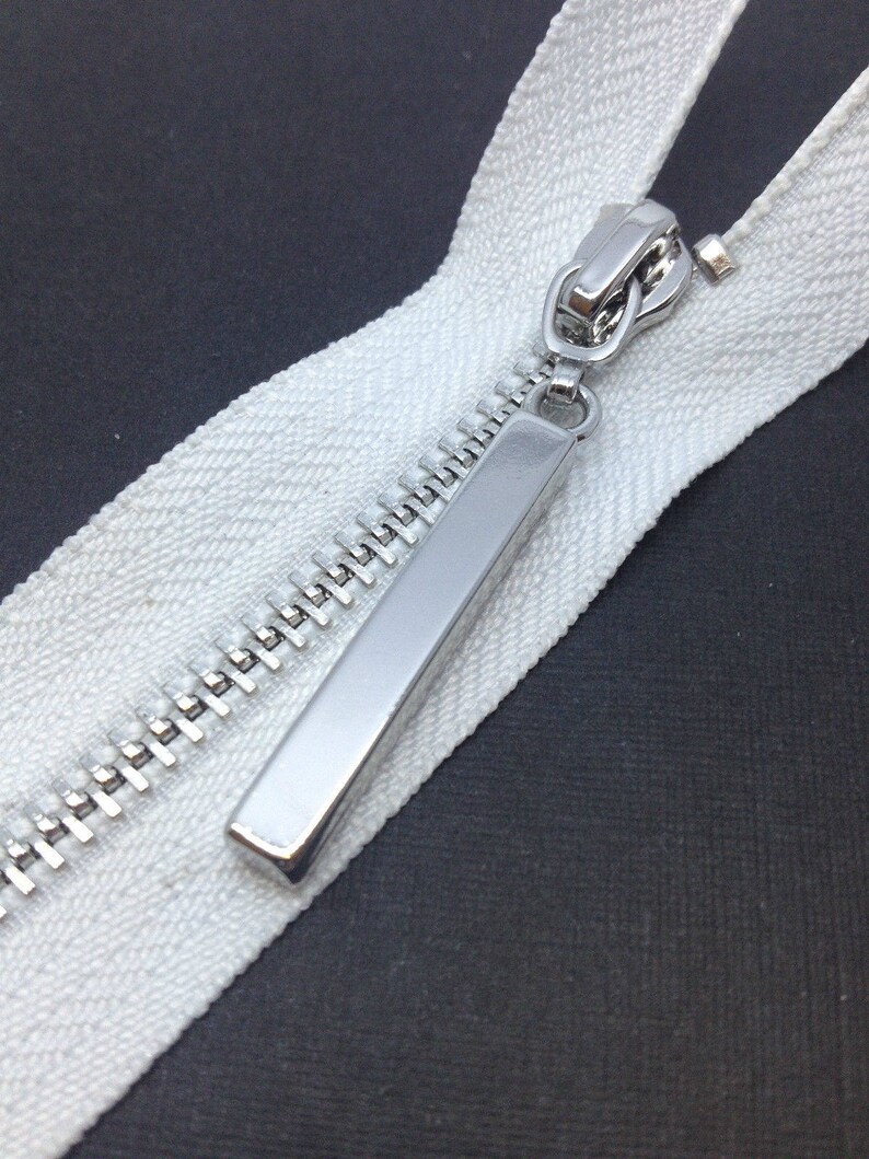 Metal Polished Silver Teeth Zips No 3 Weight Zip Closed End - Etsy UK