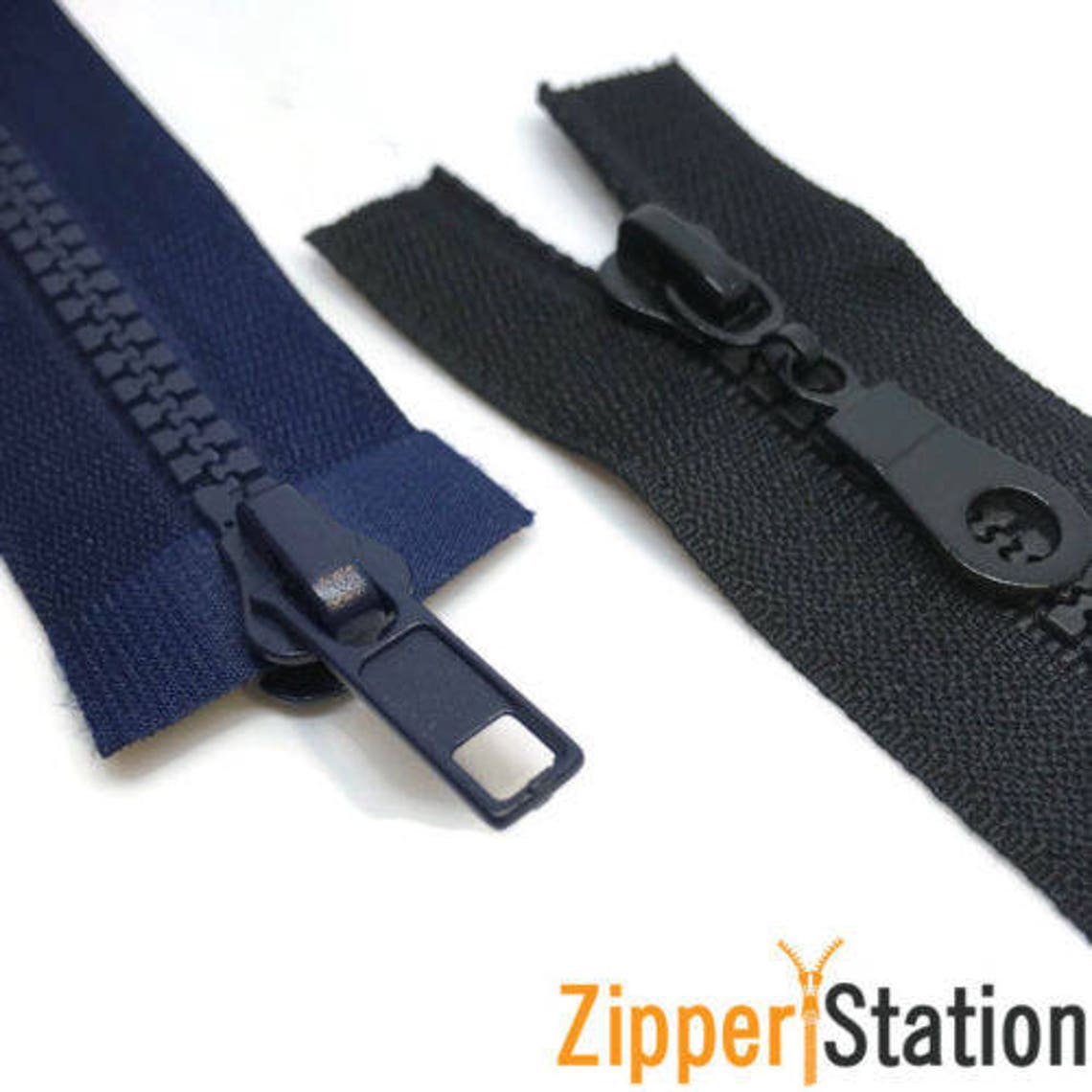 2 Way Chunky Open Ended Zip Zippers Plastic Teeth Black - Etsy