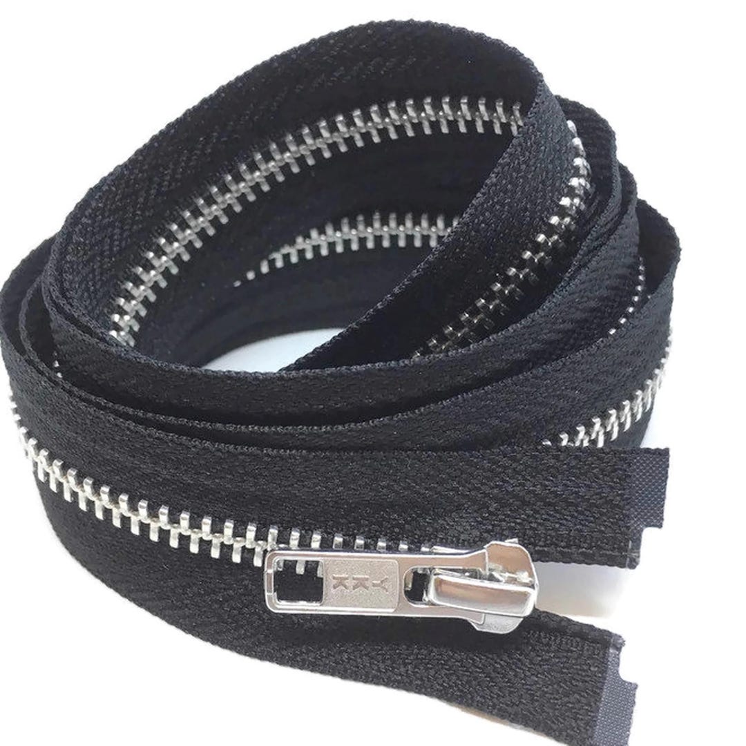 YKK Extra Long Metal Open End Zips - Black, Beige Zipper. 91cms to ...