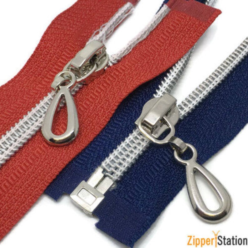 Decorative Nylon Open End Zip With SILVER Coil Teeth (N5-SILVER-OE) - Etsy