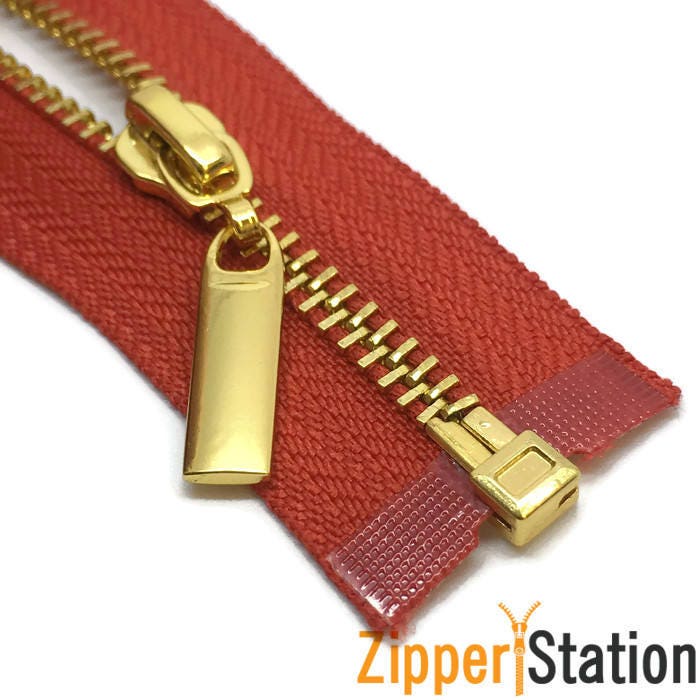 OPEN END Metal Polished Gold Teeth Zips No 3 Weight Zip - Black, White ...