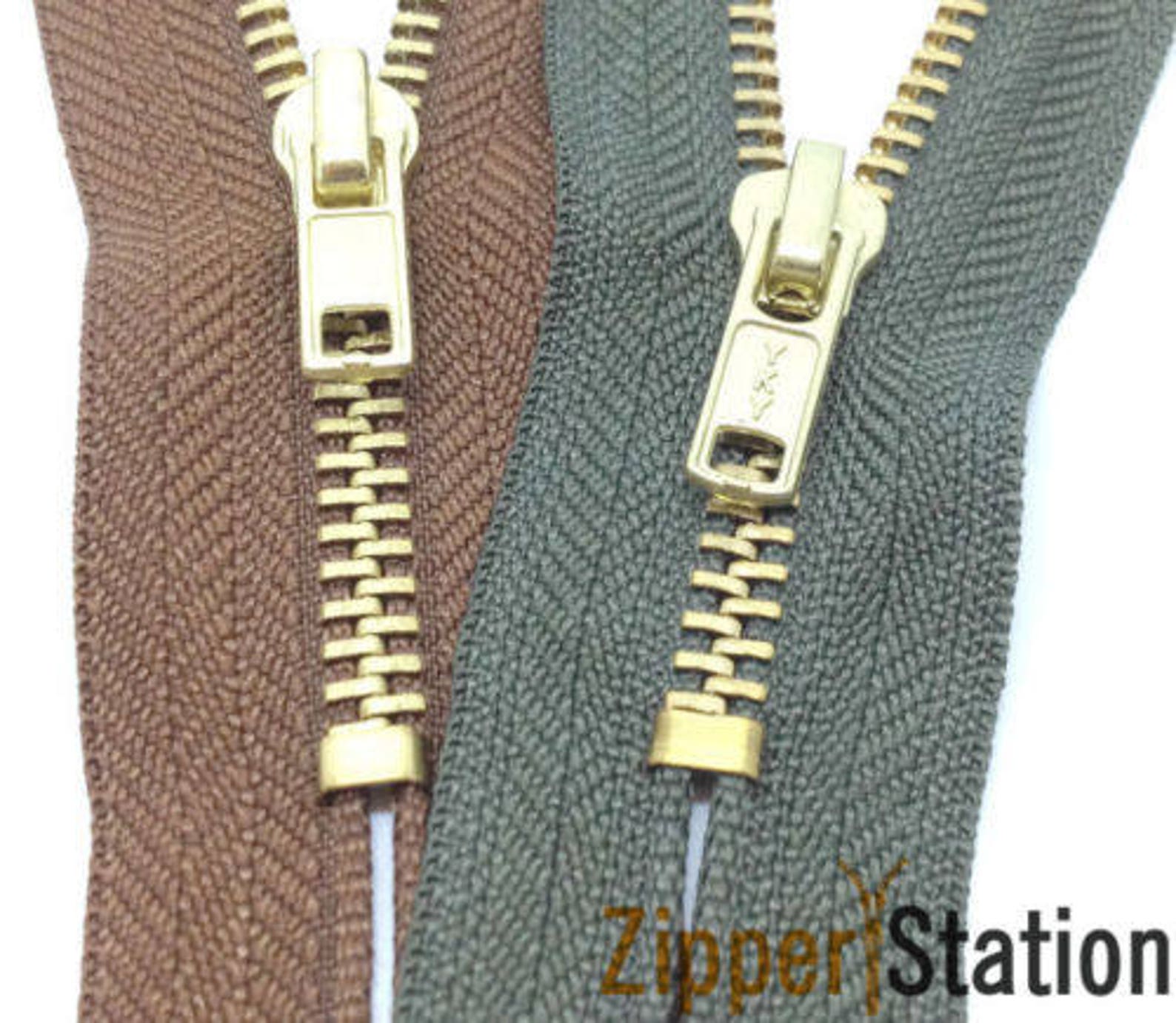 Brass Trouser Jeans Zip Zipper Closed End 17 Colours | Etsy